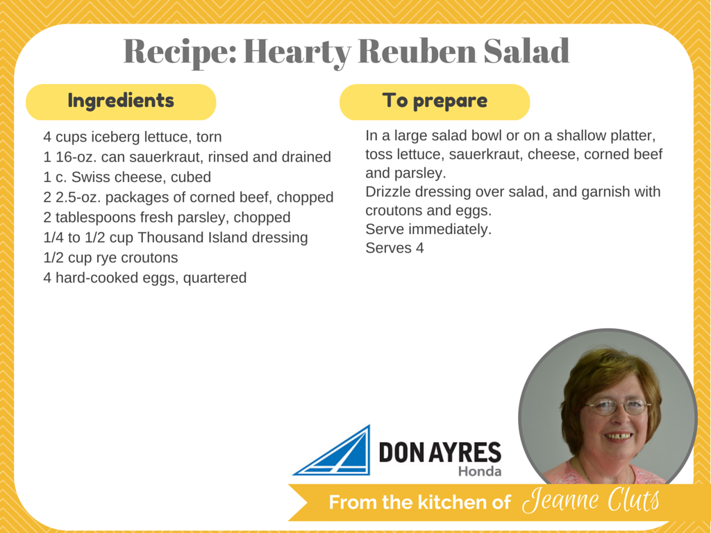 Reuben Salad from the Kitchen of Jeanne Cluts